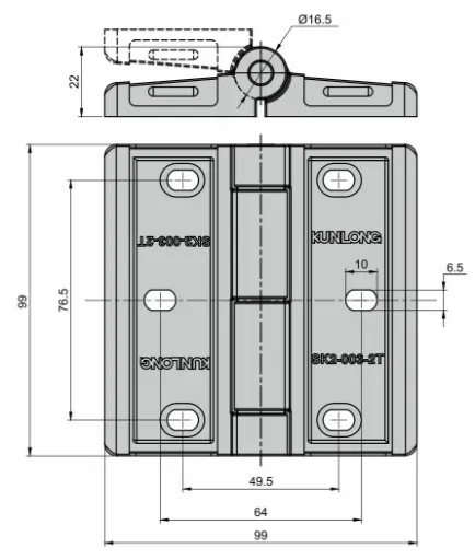 KUNLONG Industrial and machinery use Butt Hinge SK2-003-2T